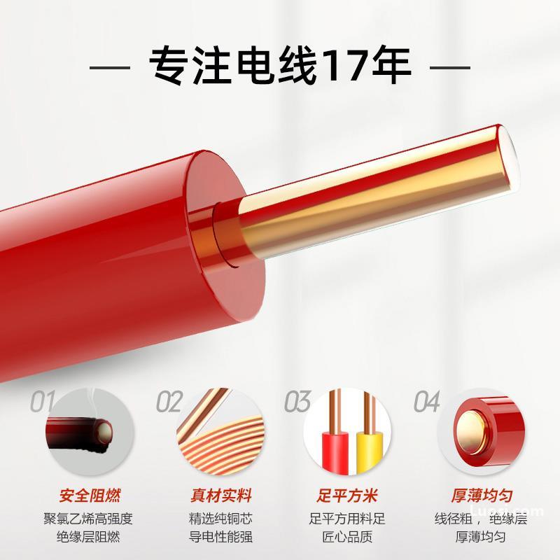 聚氯乙烯绝缘硬电线ZC-BV 1.5 16平方家装 铜芯 国标 单芯硬铜线-华人螺丝网